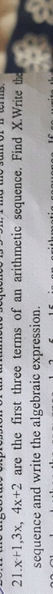 21x+1, 3x, 4x+2 are the first three terms of | StudyX