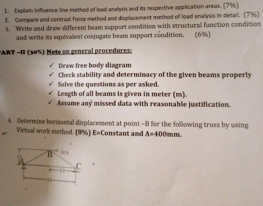 1. Explain Influence line method of load | StudyX