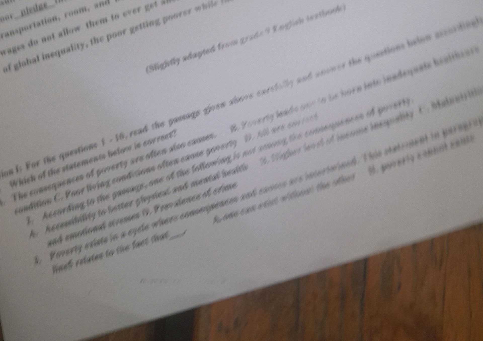 Question 1: For the questions 1-10, read the | StudyX