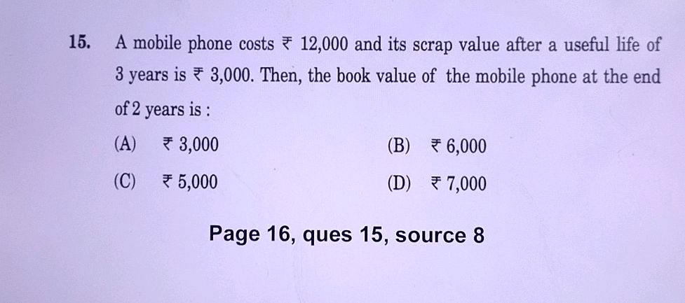 15. A mobile phone costs ₹ 12,000 and its | StudyX