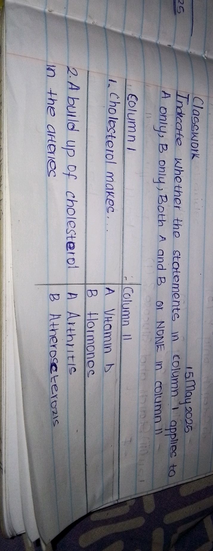 Indicate whether the statements in column I | StudyX