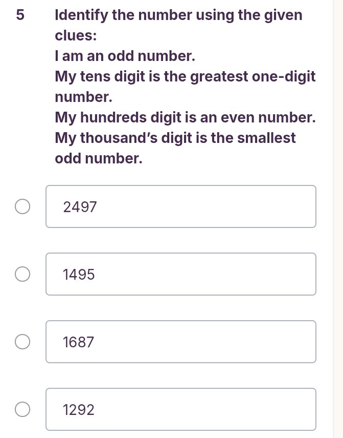 Identify the number using the given clues: I | StudyX