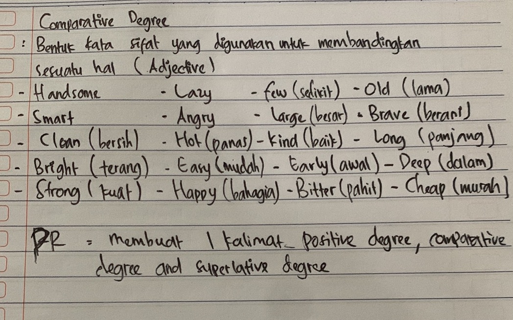 Comparative Degree : Bentuk kata sifat yang | StudyX