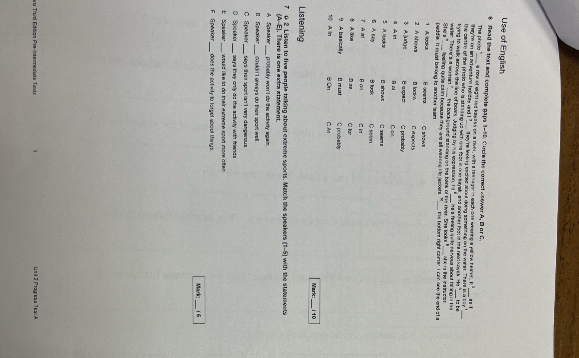 Use of English 6 Read the text and complete | StudyX