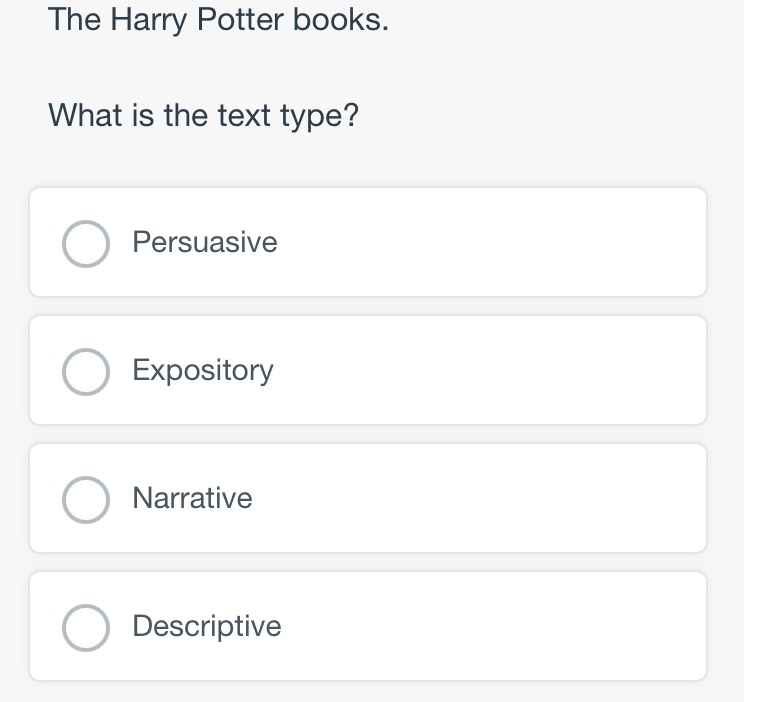 The Harry Potter books. What is the text | StudyX