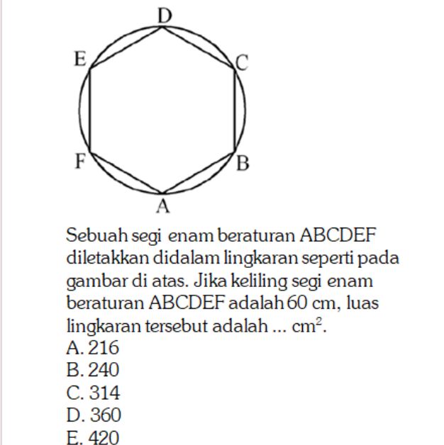 Sebuah segi enam beraturan ABCDEF diletakkan | StudyX