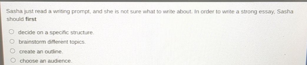 Sasha just read a writing prompt, and she is | StudyX