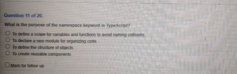 What is the purpose of the namespace keyword | StudyX