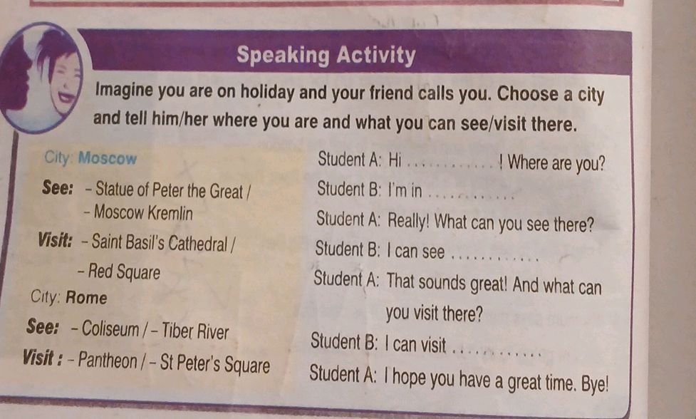Speaking Activity Imagine you are on | StudyX