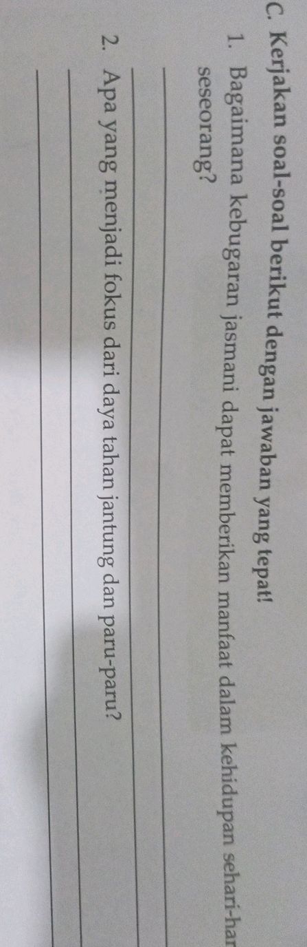 C. Kerjakan soal-soal berikut dengan jawaban | StudyX