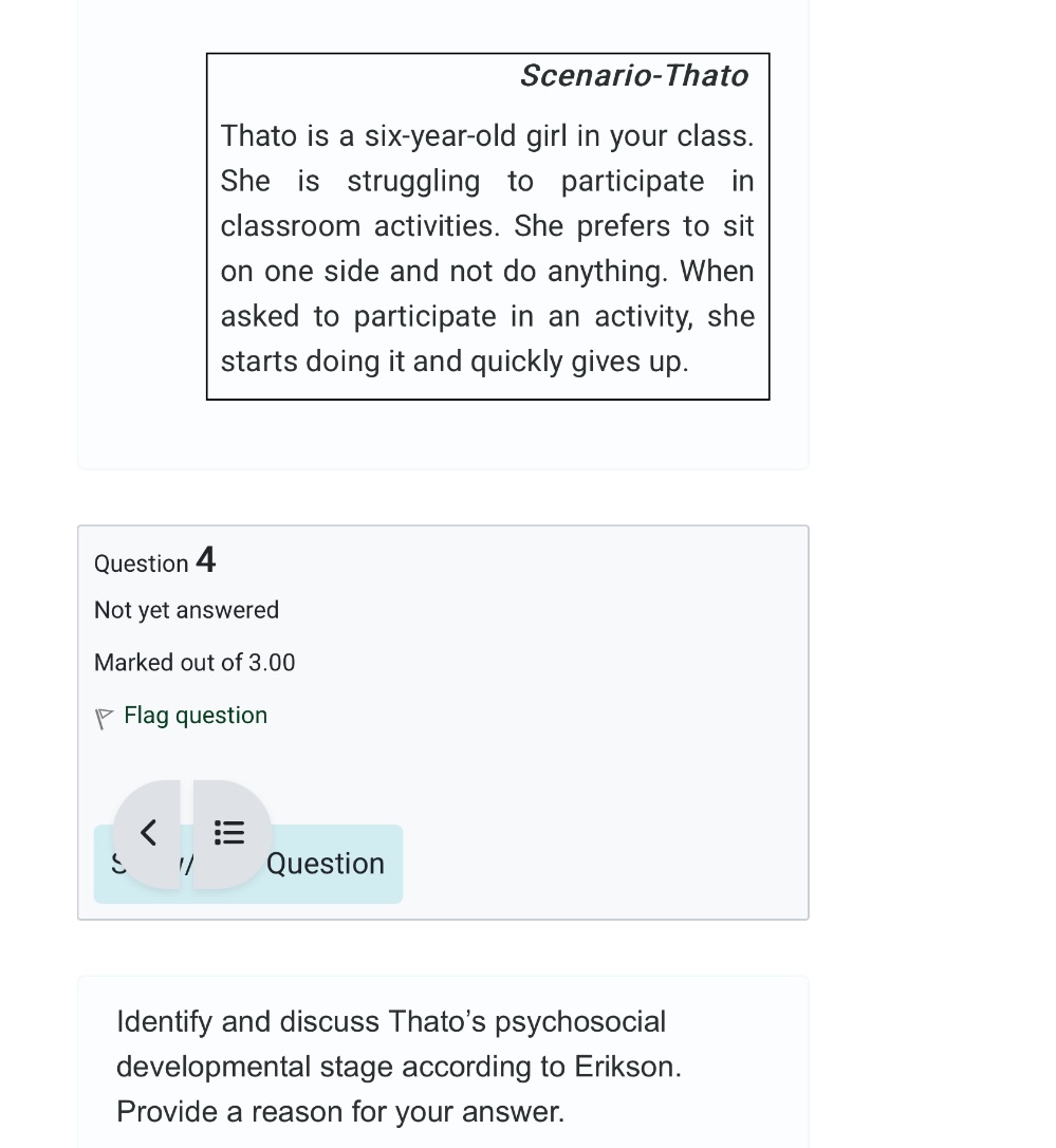 Scenario-Thato Thato is a six-year-old girl | StudyX