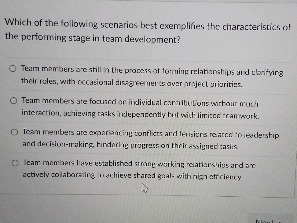 Which of the following scenarios best | StudyX