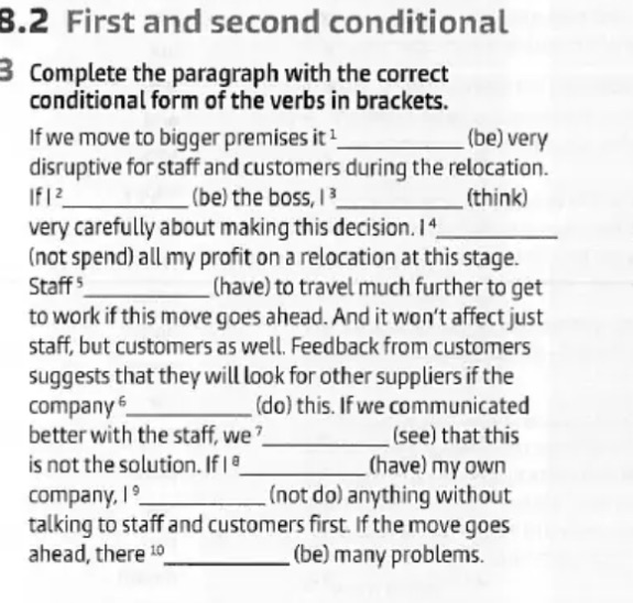 8.2 First and second conditional 3 Complete | StudyX