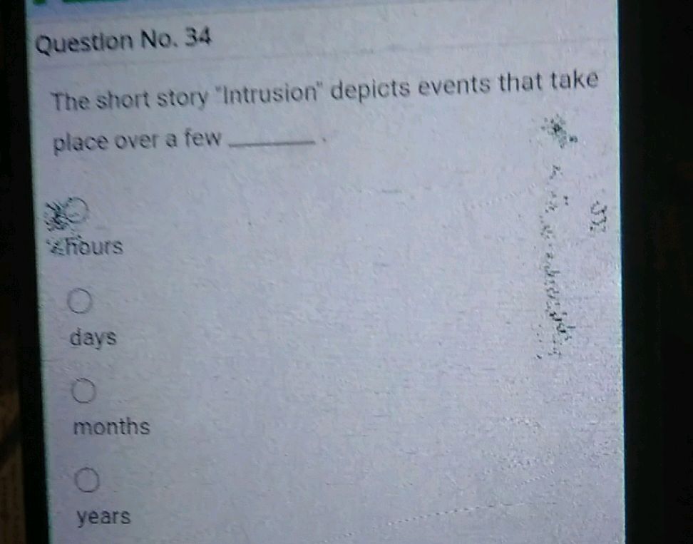 Question No. 34 The short story "Intrusion" | StudyX