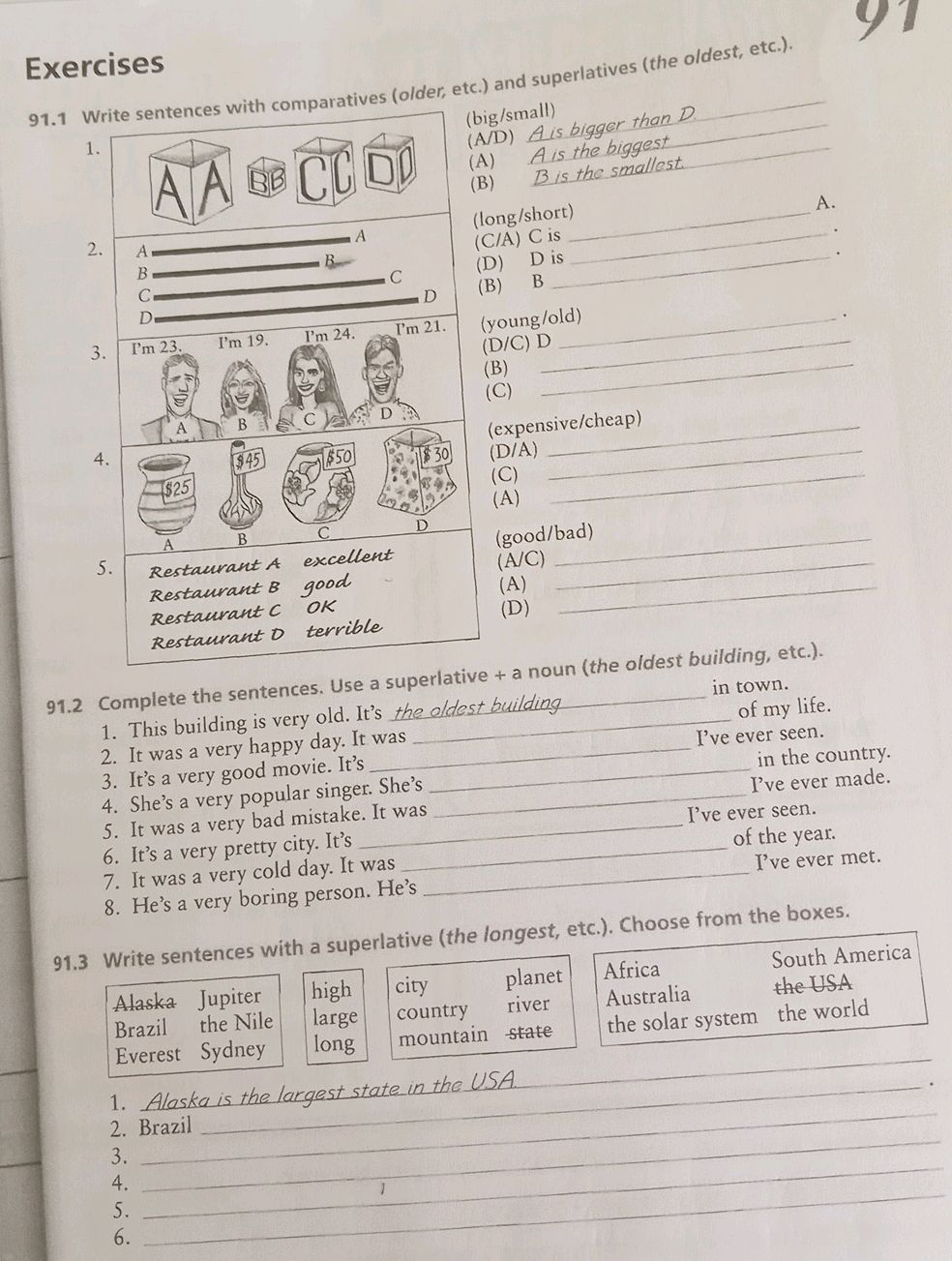 91.1 Write sentences with comparatives | StudyX
