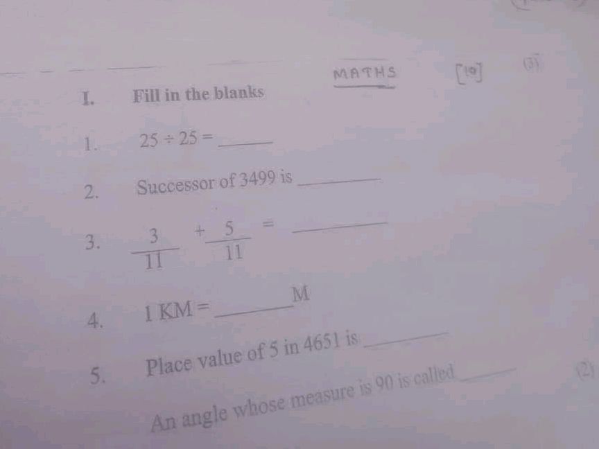 I. Fill in the blanks 1. $25 25 = $ 2. | StudyX