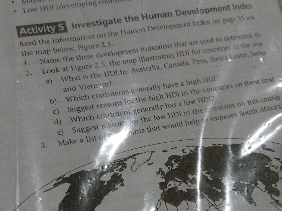 1. Name the three development indicators | StudyX