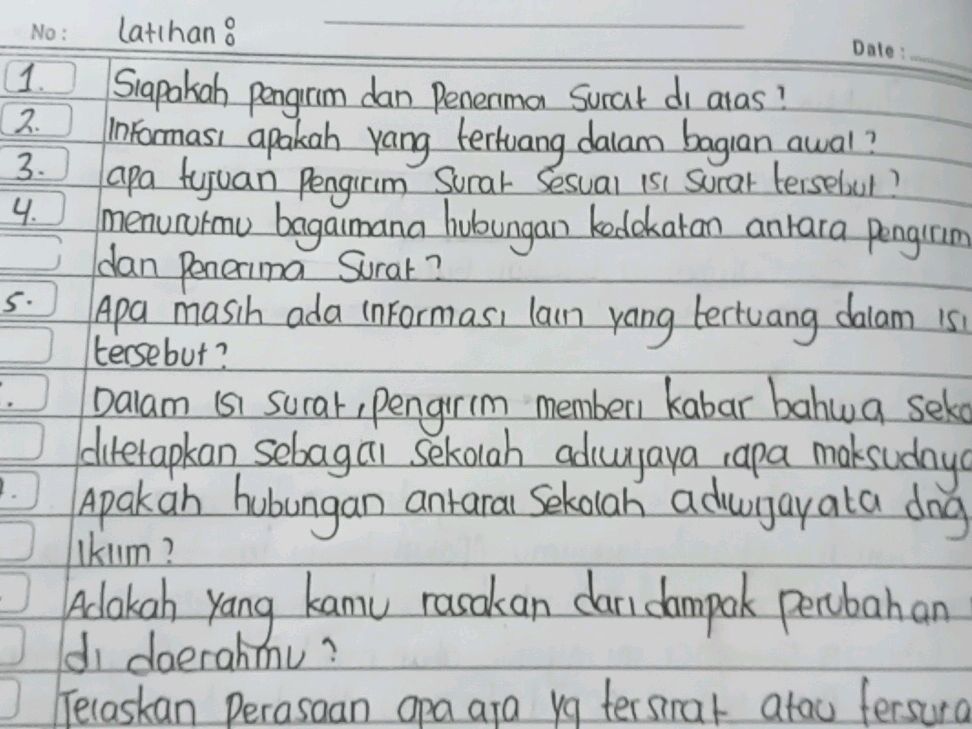 1. Siapakah pengirim dan Penerima Surat di | StudyX