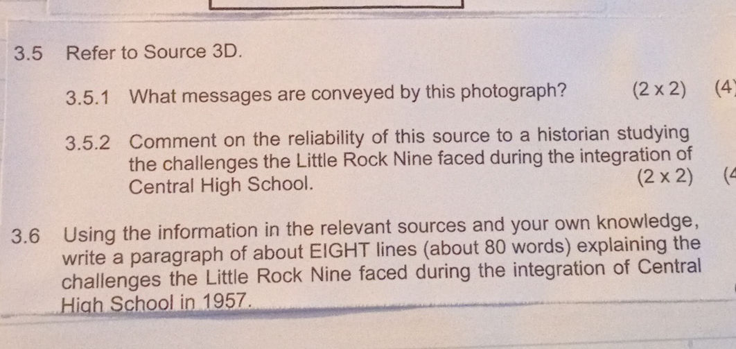 3.5 Refer to Source 3D. 3.5.1 What messages | StudyX