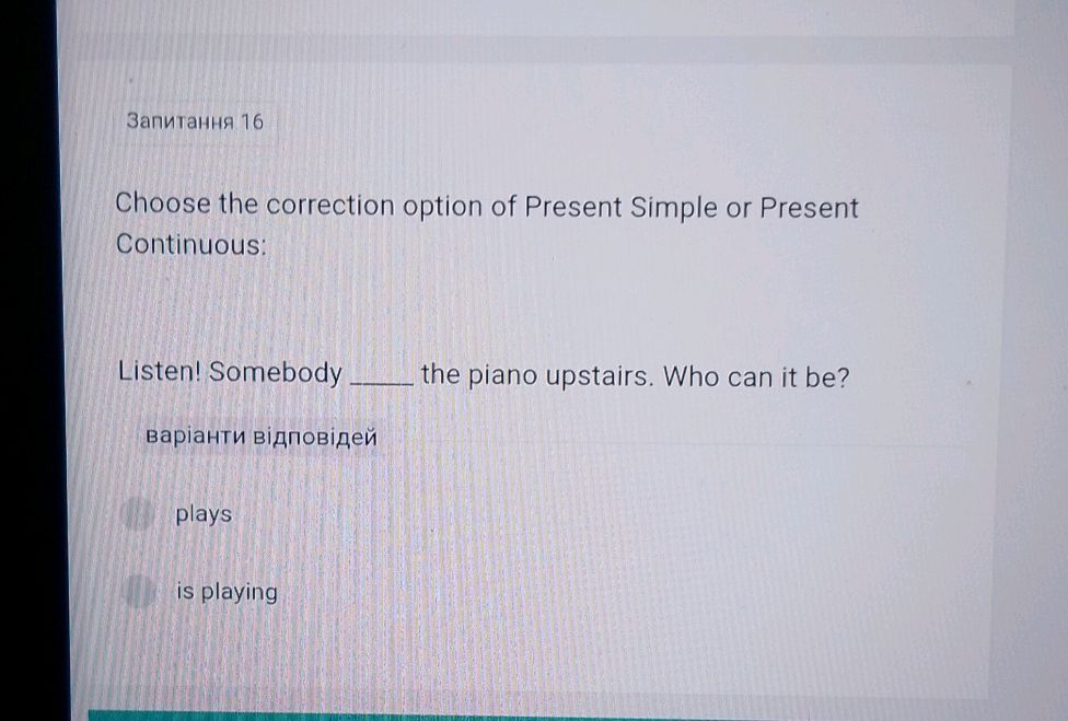 Choose the correction option of Present | StudyX