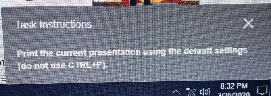 Print the current presentation using the | StudyX