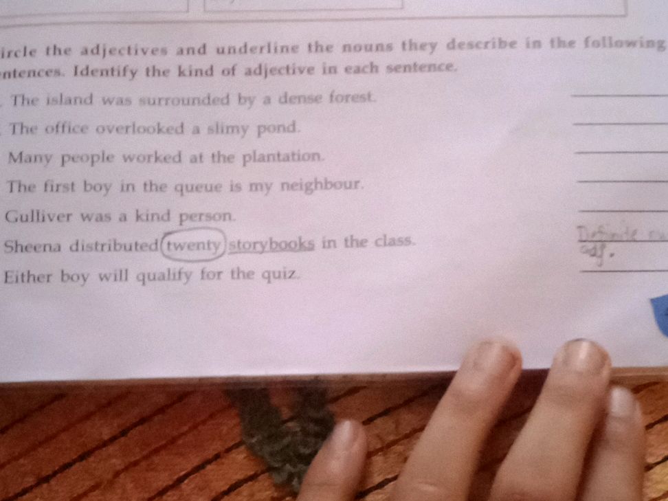Circle the adjectives and underline the | StudyX