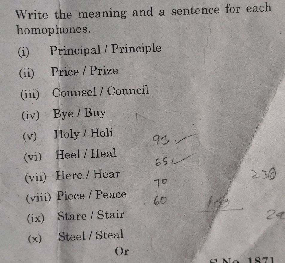 Write the meaning and a sentence for each | StudyX
