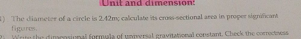 1) The diameter of a circle is 2.42m; | StudyX