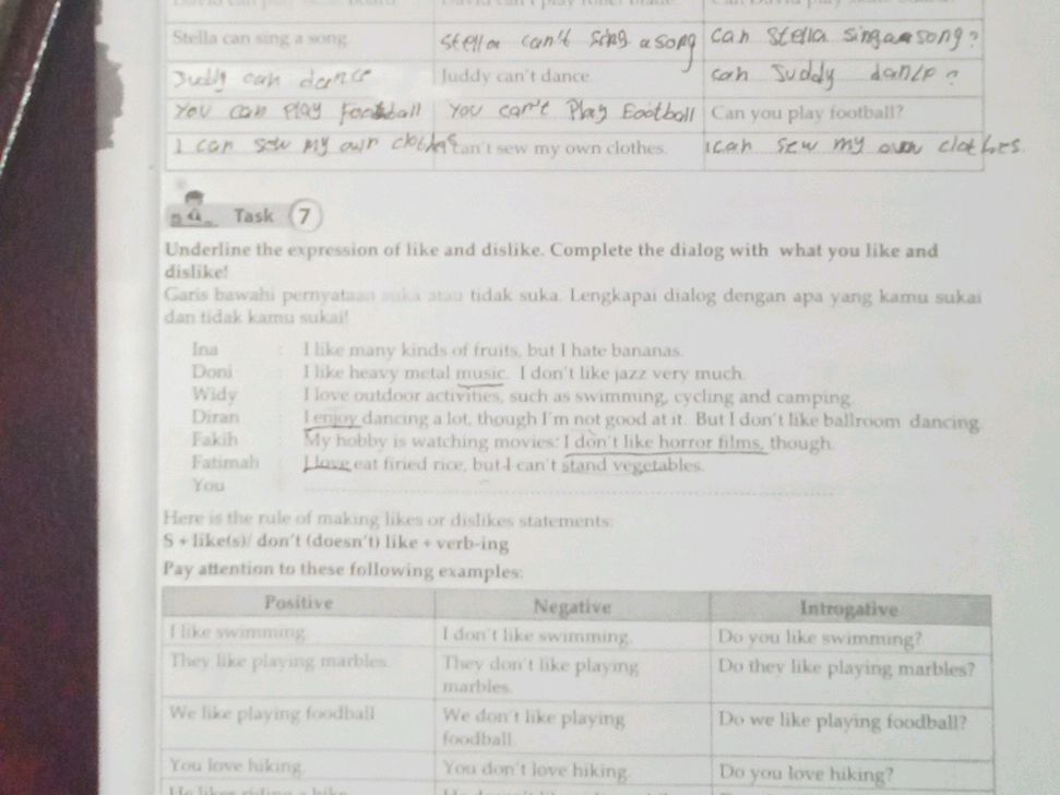 Underline the expression of like and | StudyX