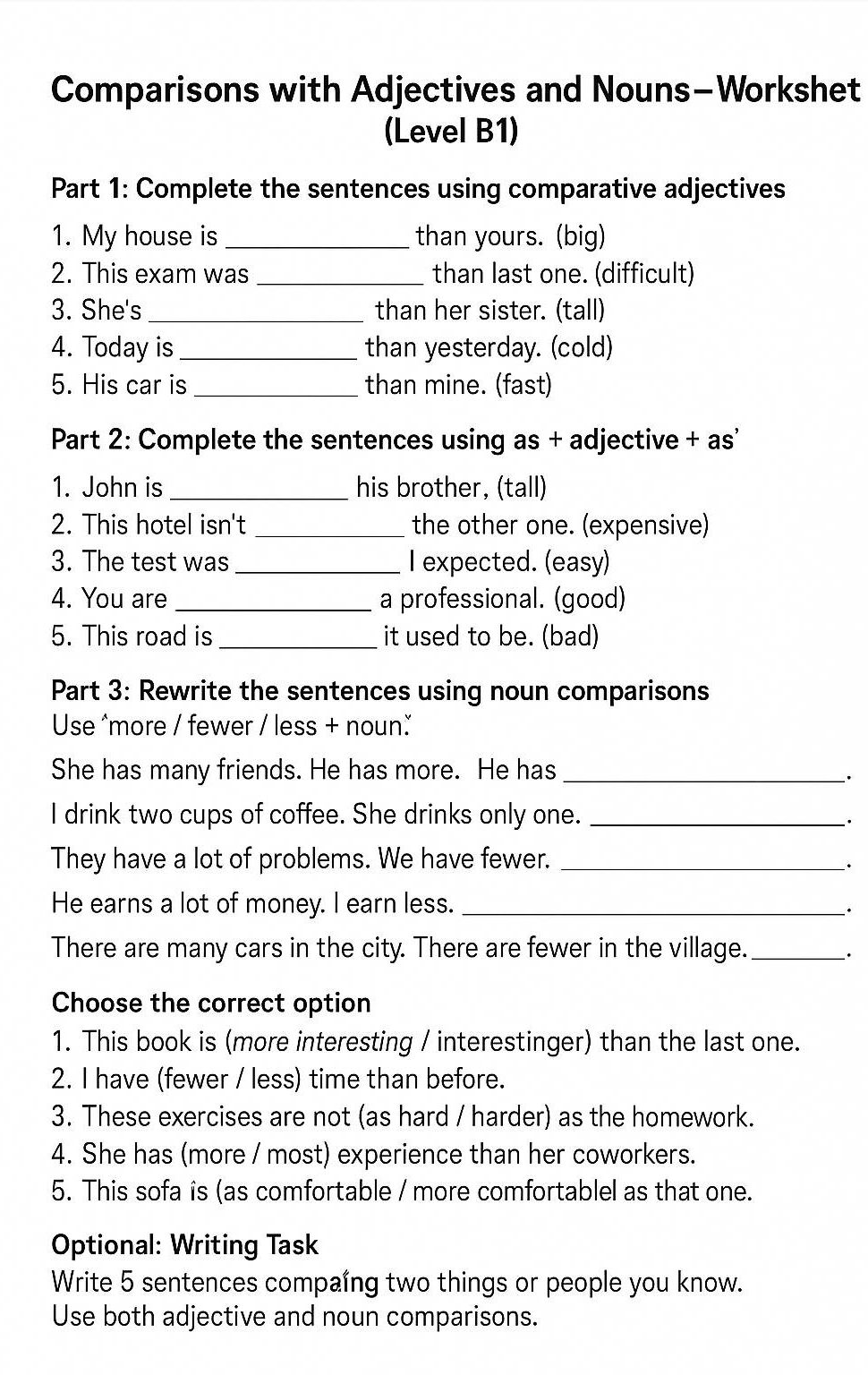 Part 1: Complete the sentences using | StudyX