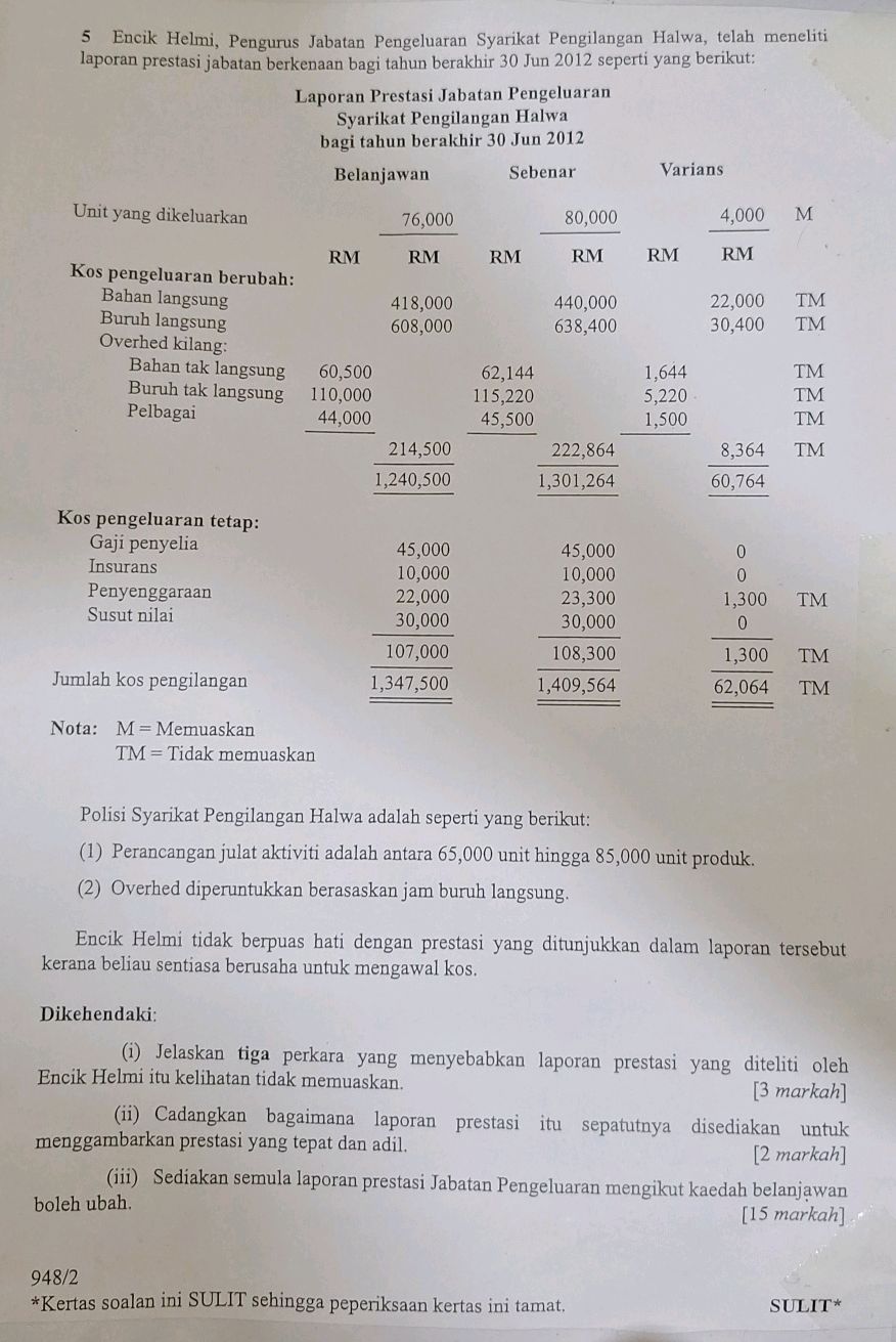 5 Encik Helmi, Pengurus Jabatan Pengeluaran | StudyX