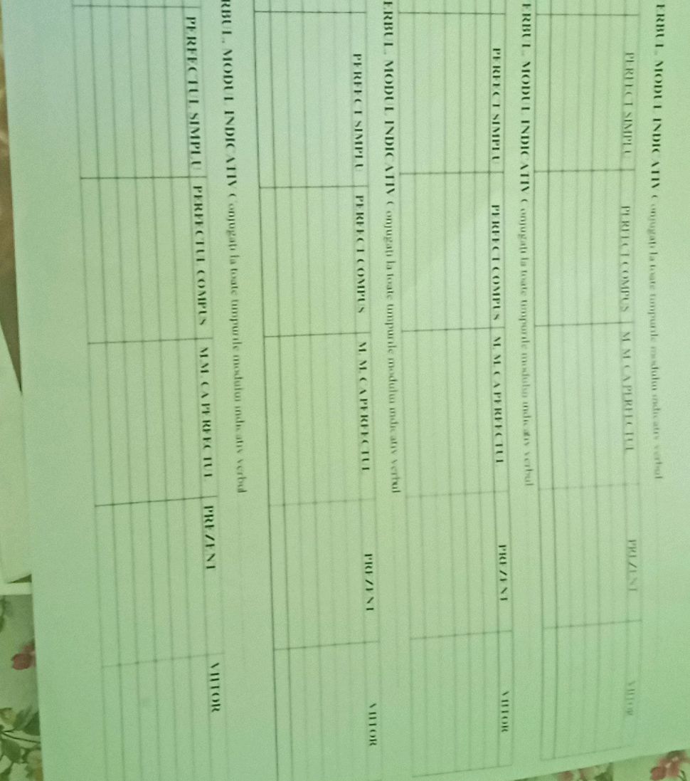 ERBUL. MODUL INDICATIV (conjugati la toate | StudyX