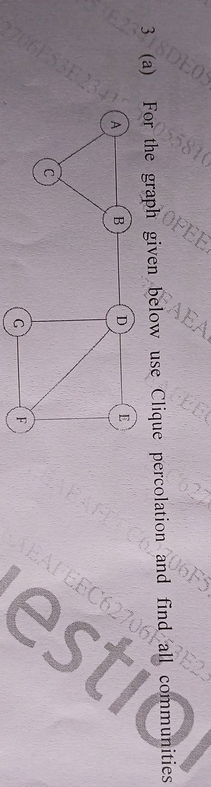 For the graph given below use Clique | StudyX
