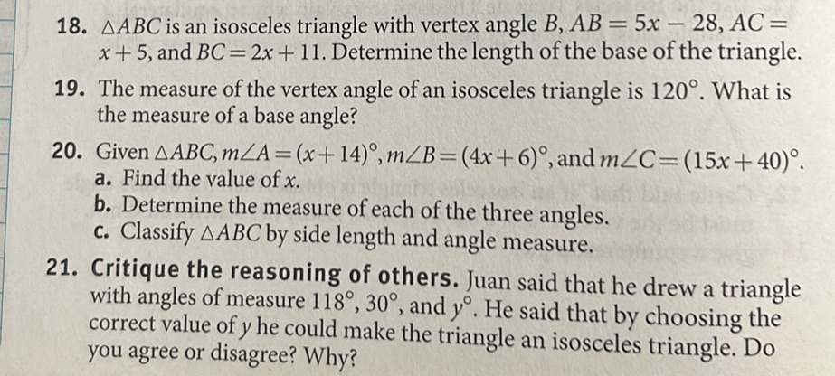 18. $ ABC$ is an isosceles triangle with | StudyX
