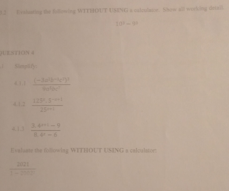 3.2 Evaluating the following WITHOUT USING a | StudyX