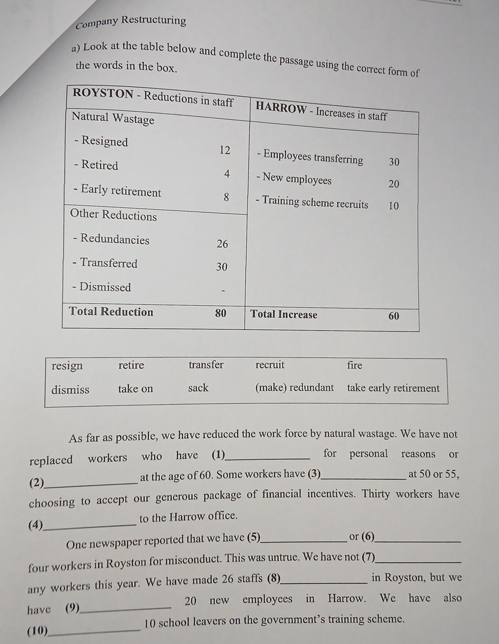 a) Look at the table below and complete the | StudyX