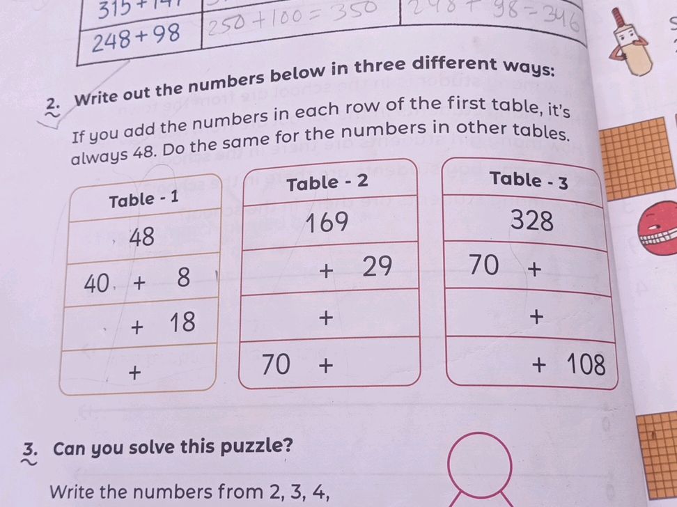 Write out the numbers below in three | StudyX