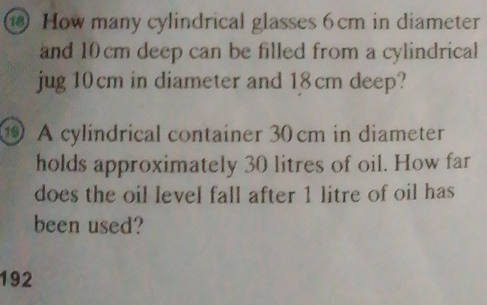 18 How many cylindrical glasses 6 cm in | StudyX