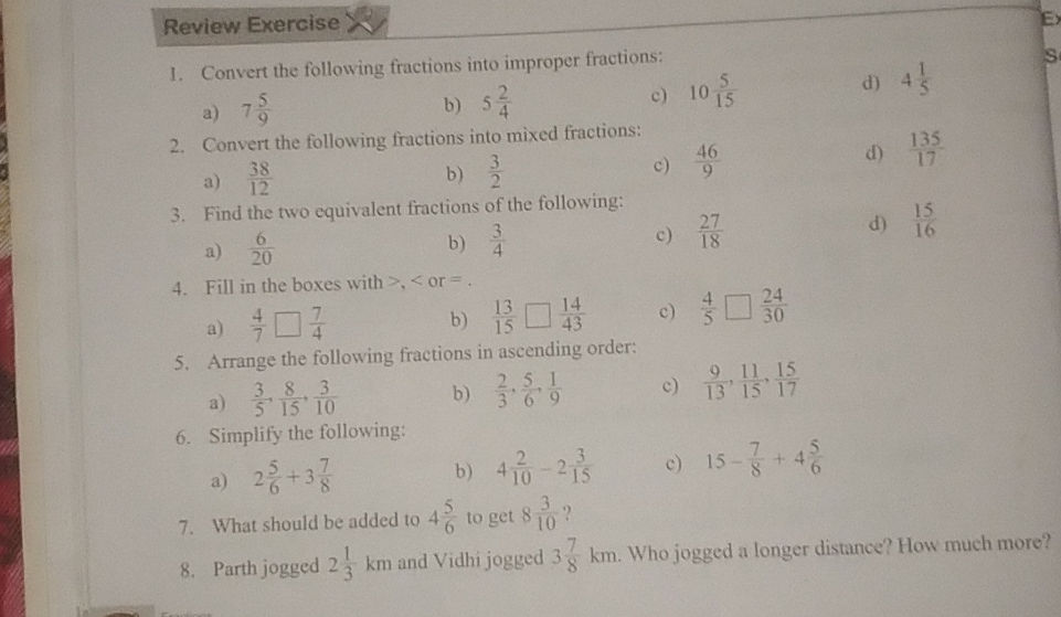 1. Convert the following fractions into | StudyX