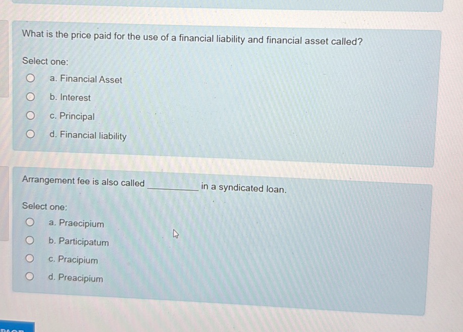 What is the price paid for the use of a | StudyX