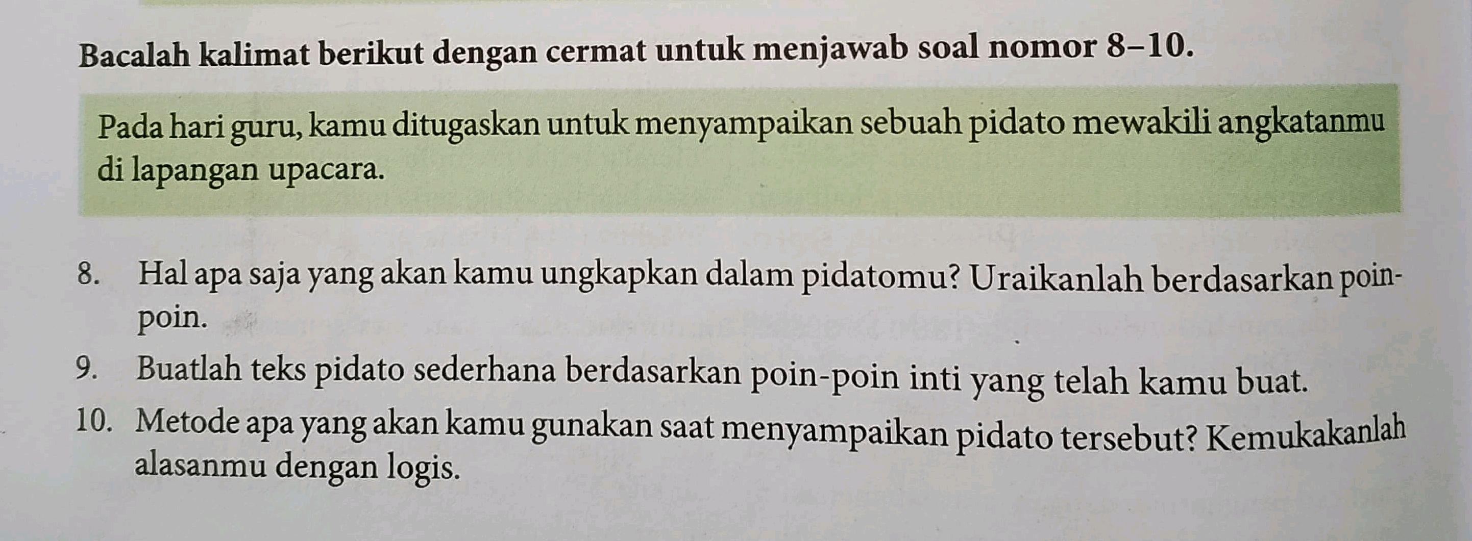 Bacalah kalimat berikut dengan cermat untuk | StudyX