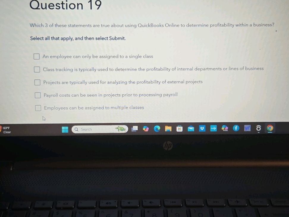 Question 19 Which 3 of these statements are | StudyX