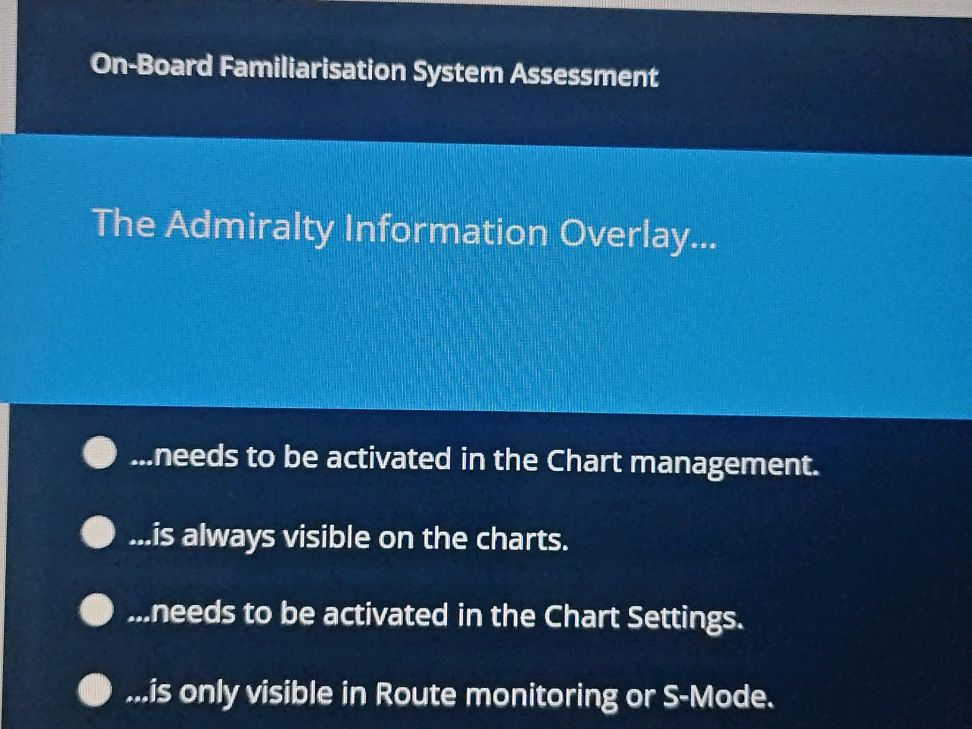 The Admiralty Information Overlay... | StudyX