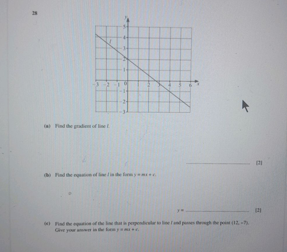 (a) Find the gradient of line l. (b) Find | StudyX