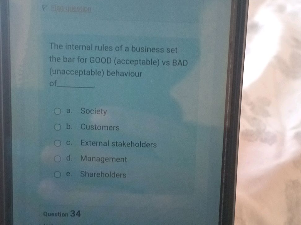 The internal rules of a business set the bar | StudyX