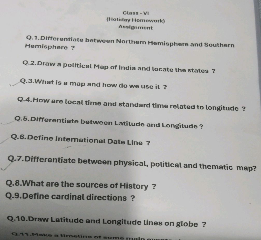 Q.1. Differentiate between Northern | StudyX