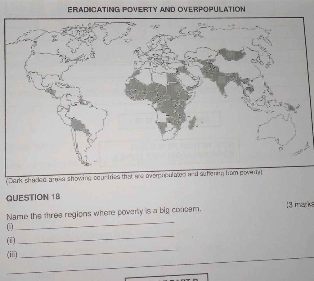 Name the three regions where poverty is a | StudyX