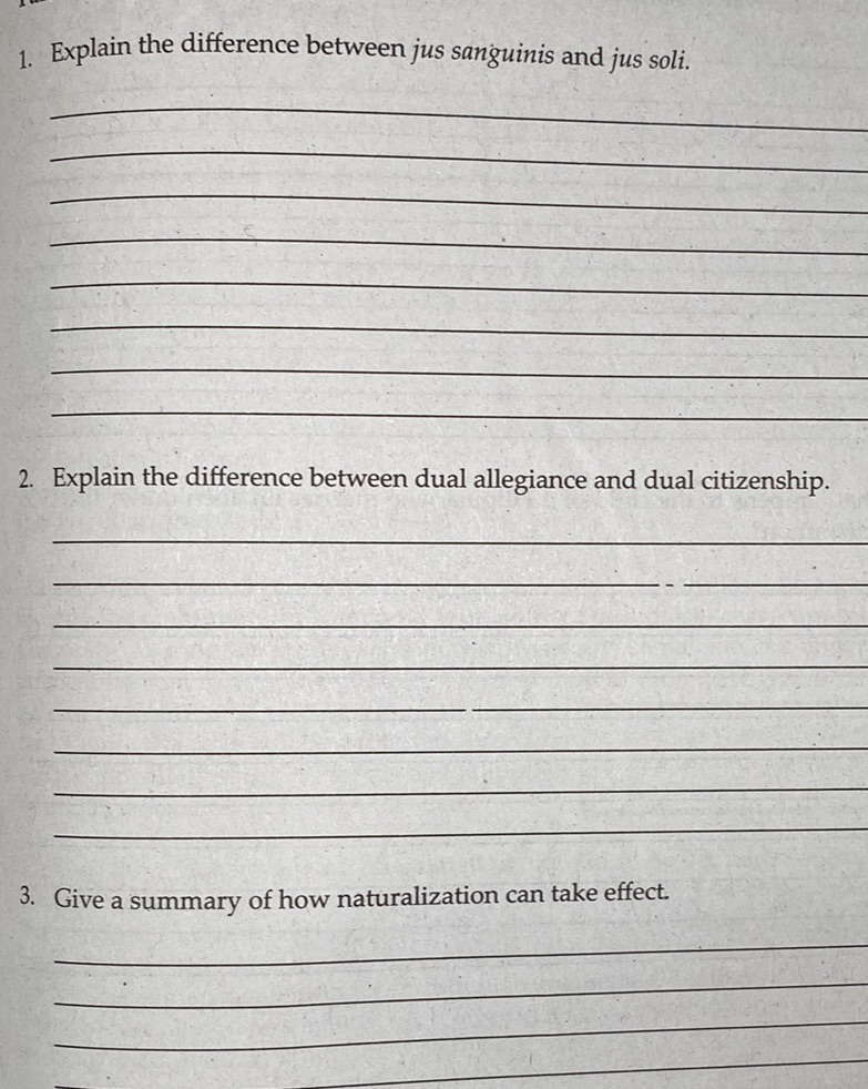 1. Explain the difference between jus | StudyX