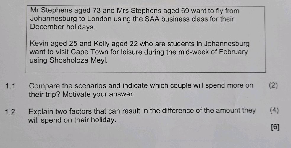 Mr Stephens aged 73 and Mrs Stephens aged 69 | StudyX