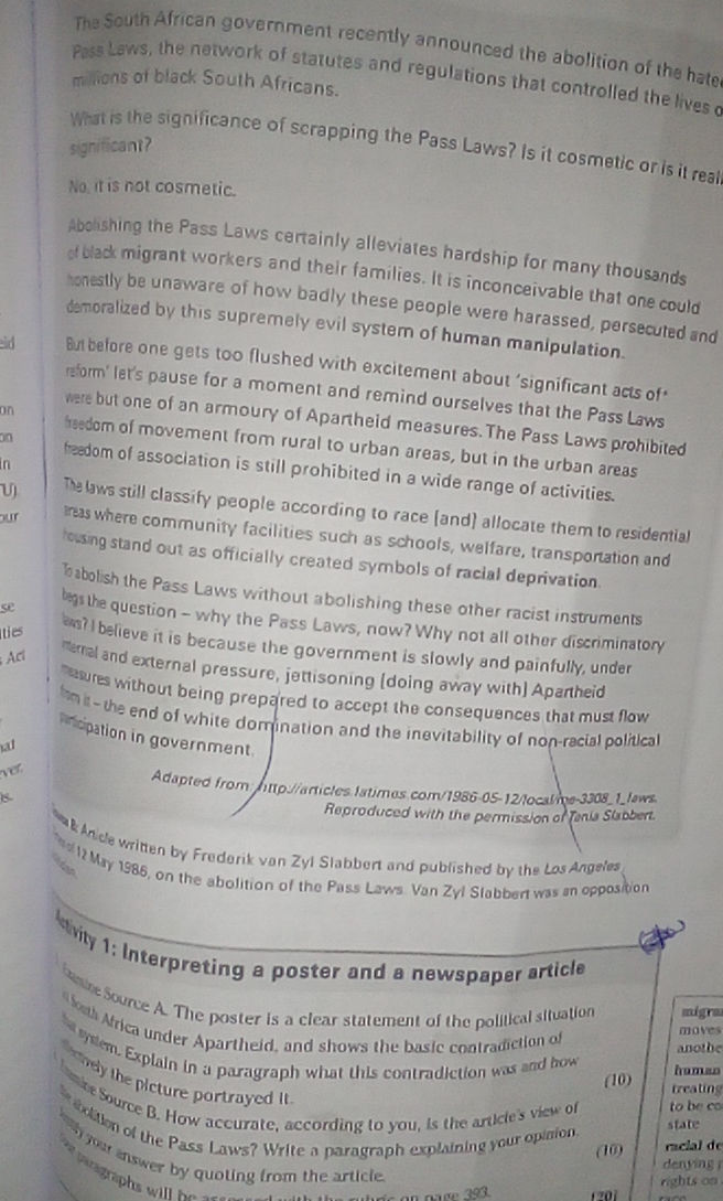 Activity 1: Interpreting a poster and a | StudyX